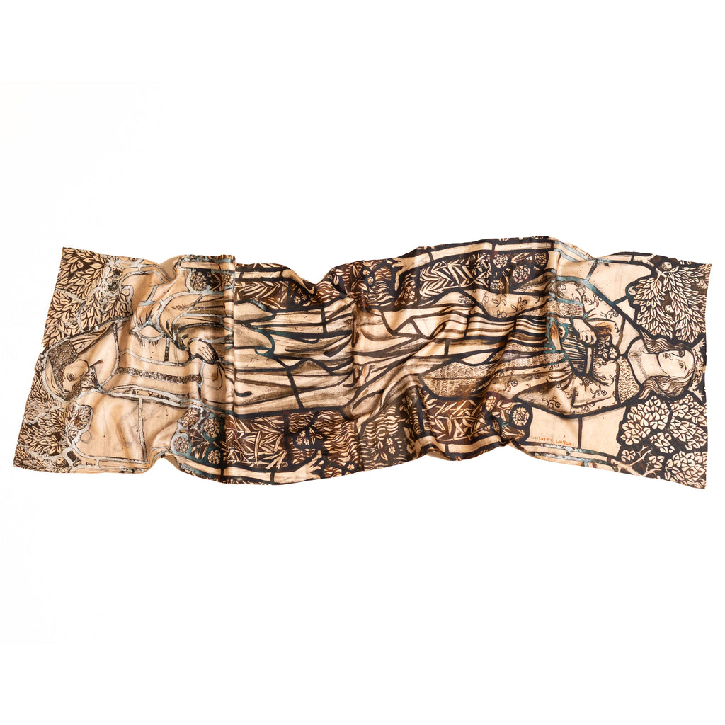 queens rectangle silk scarf – Megan Salmon
