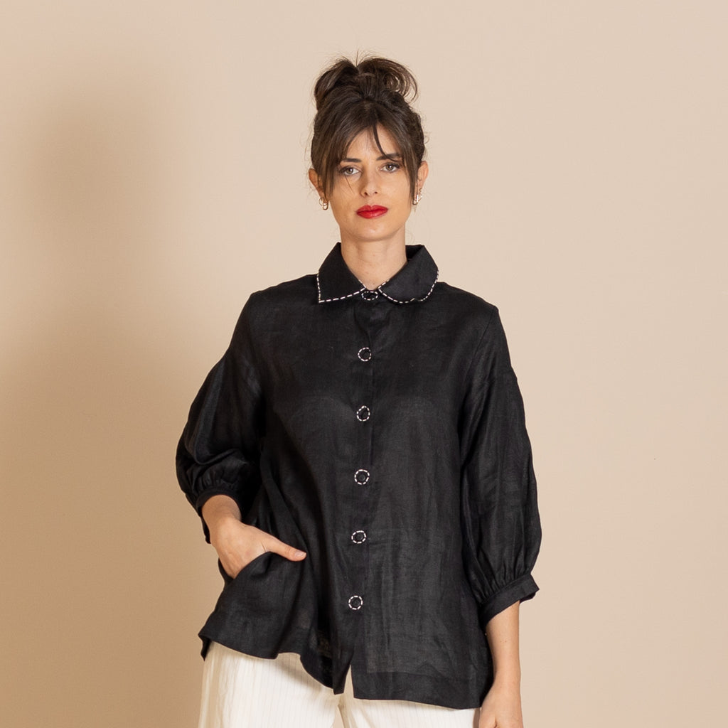 stitched linen constance shirt – Megan Salmon