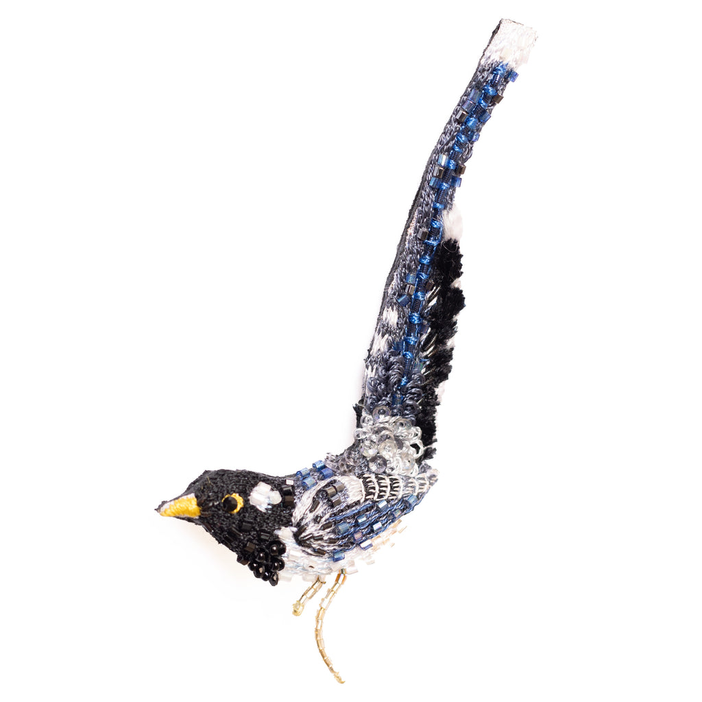 blue magpie brooch – Megan Salmon