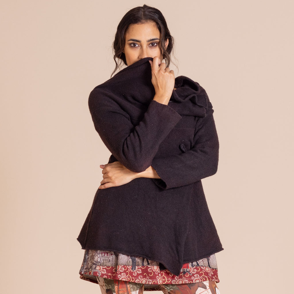 felt collar cardigan – Megan Salmon