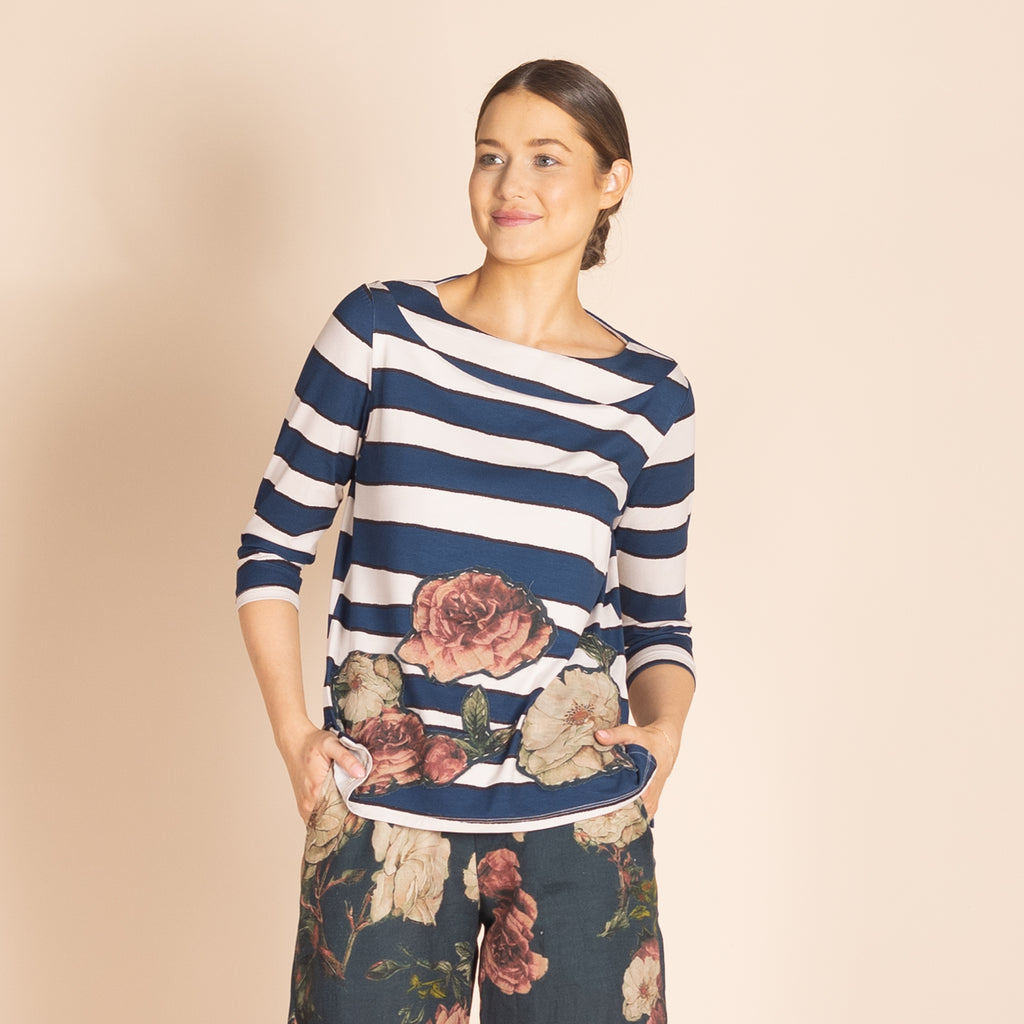 stripes and roses audrey tee – Megan Salmon
