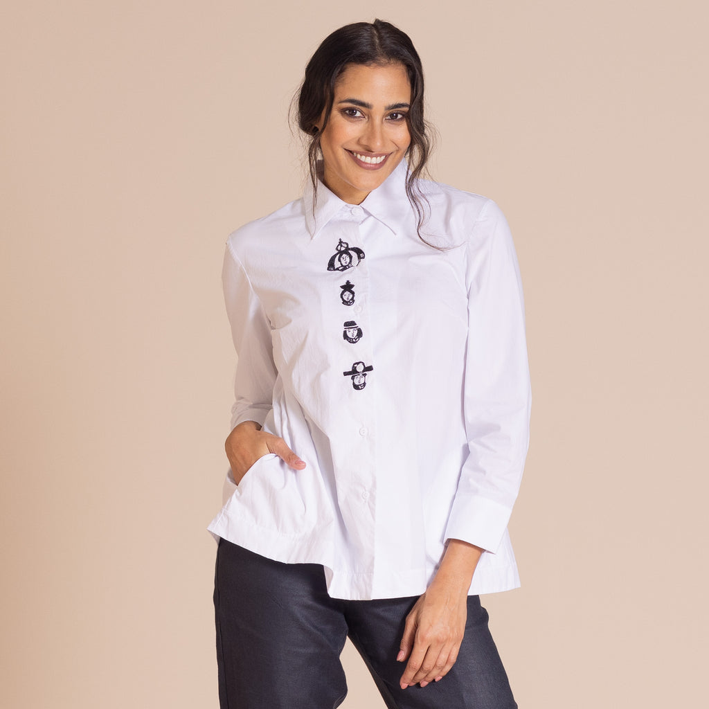 embroidered munkh trapeze shirt – Megan Salmon